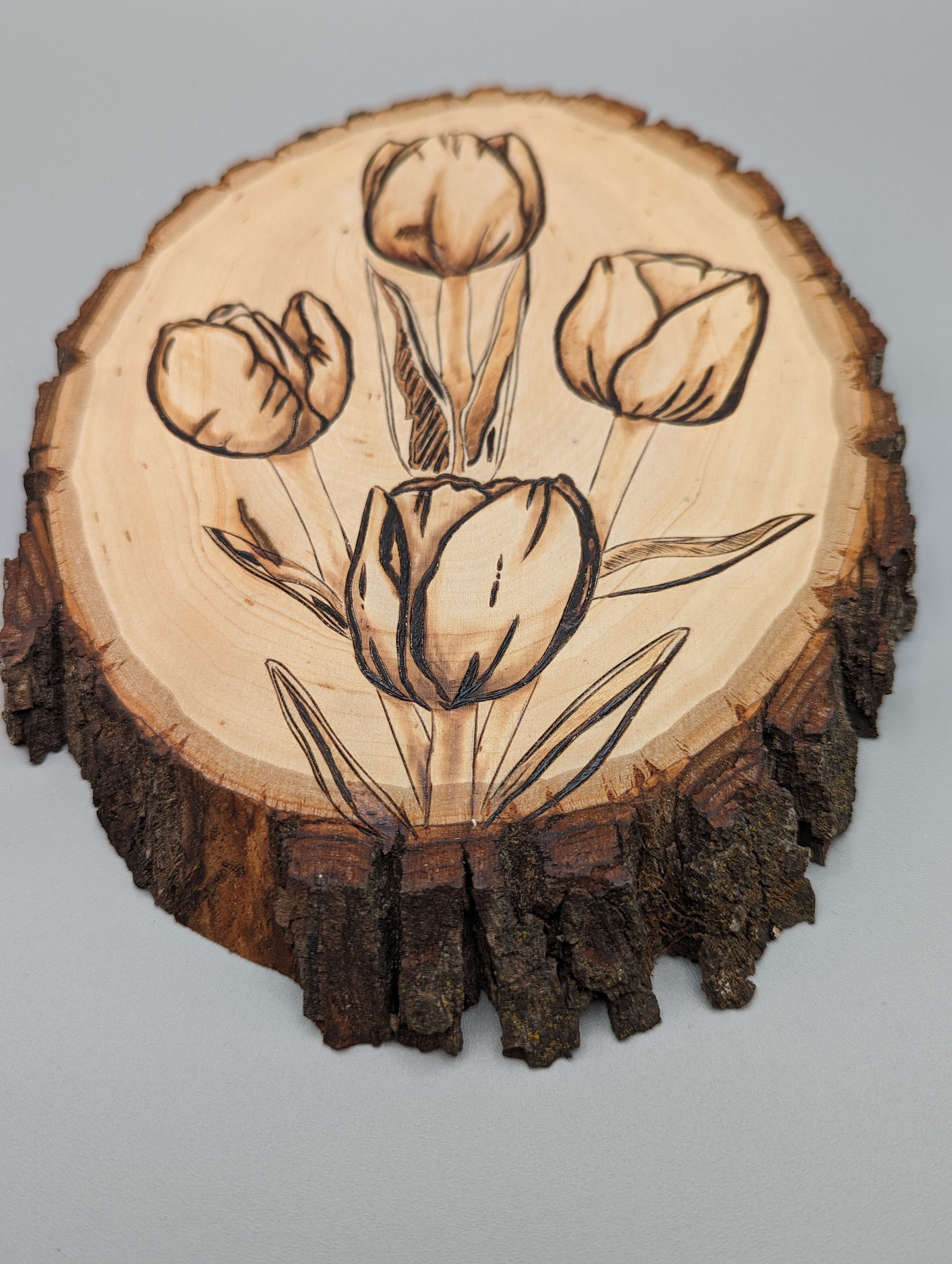 Wood Burned Roses Flowers Pyrography Wall Art - Etsy
