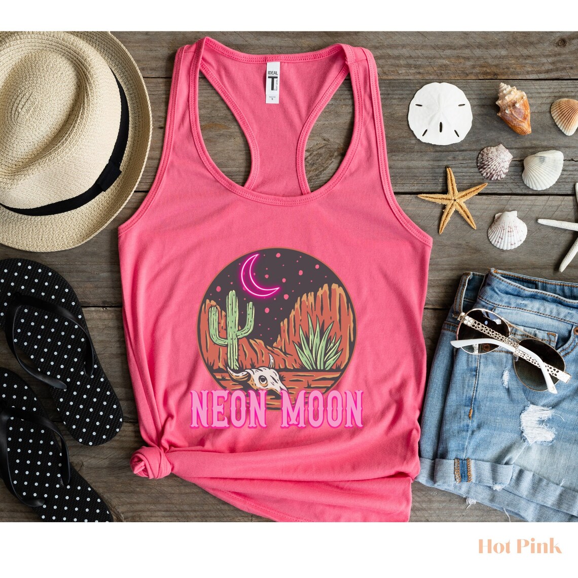Country Tank Top, Cowgirl Shirt, Western T- Shirt, Moon Racerback Tank ...