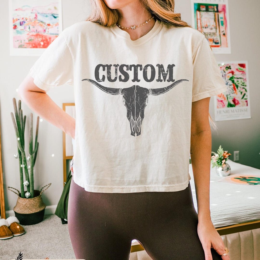 Custom Western Crop Top, Cowgirl Shirt, Country T- Shirt, Comfort ...