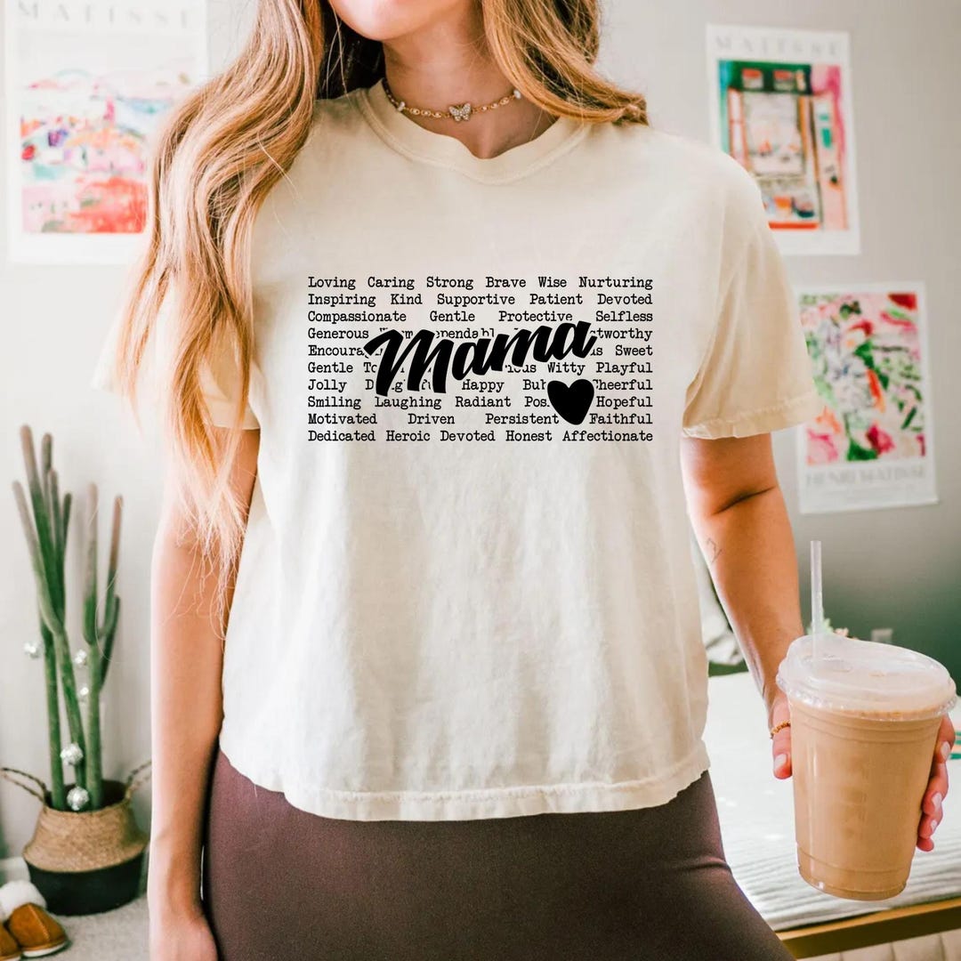 Mama Words Comfort Colors Crop Top, Mothers Day Gift T- Shirt, Retro ...