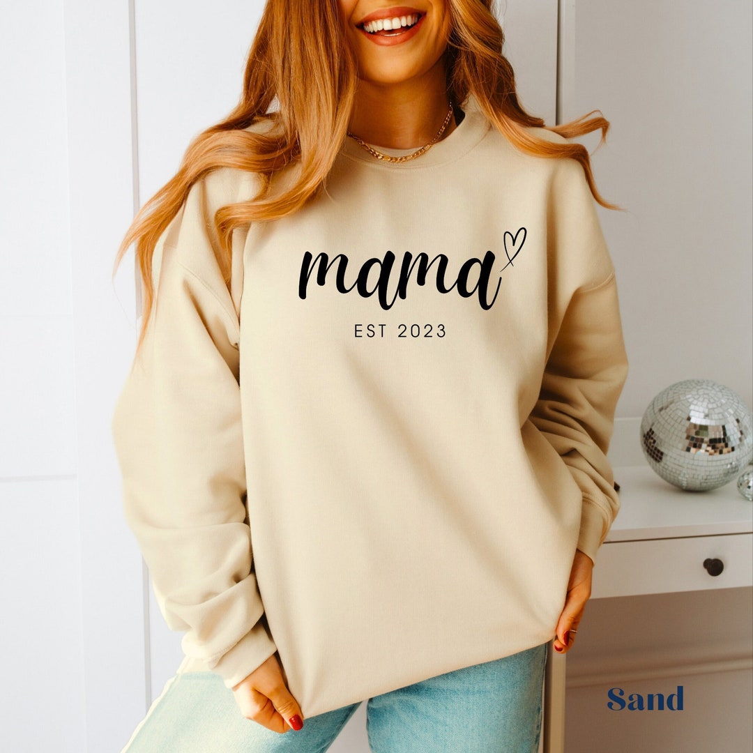 Custom Mama EST Sweatshirt, Cute Mama Shirt, Mothers Day T Shirt ...