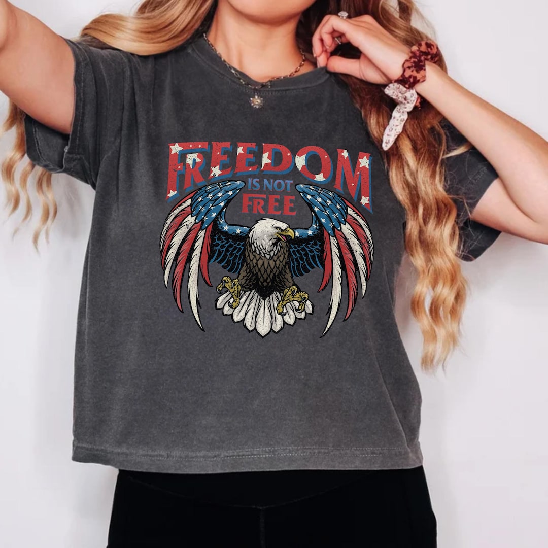 Red White and Blue Crop Top, American Flag Shirt, USA T- Shirt, Retro ...