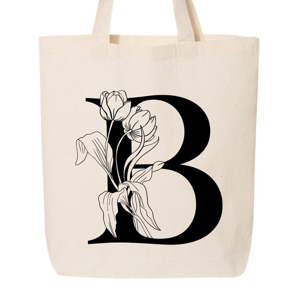 Initial Tote Bag - Etsy