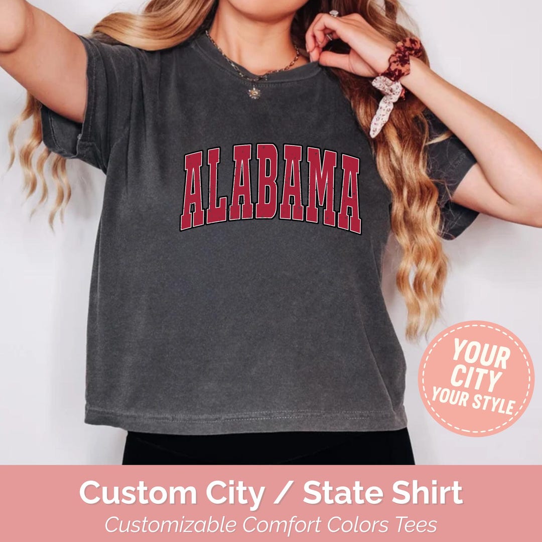 Custom US State Comfort Colors Crop Top, Personalized City Name T Shirt ...