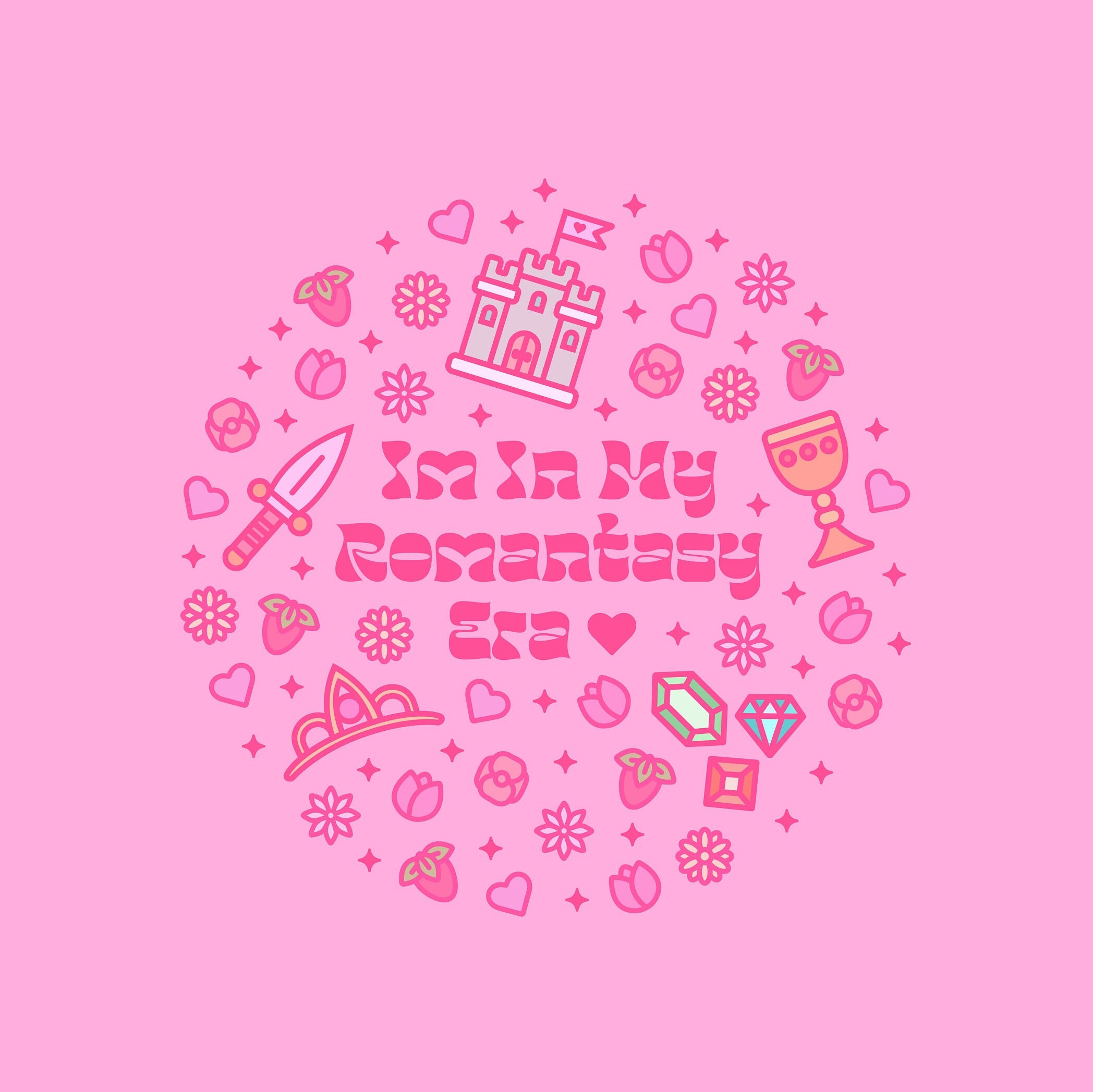 Romantasy Era Pink Digital Wallpaper Booktok Gifts Fantasy - Etsy