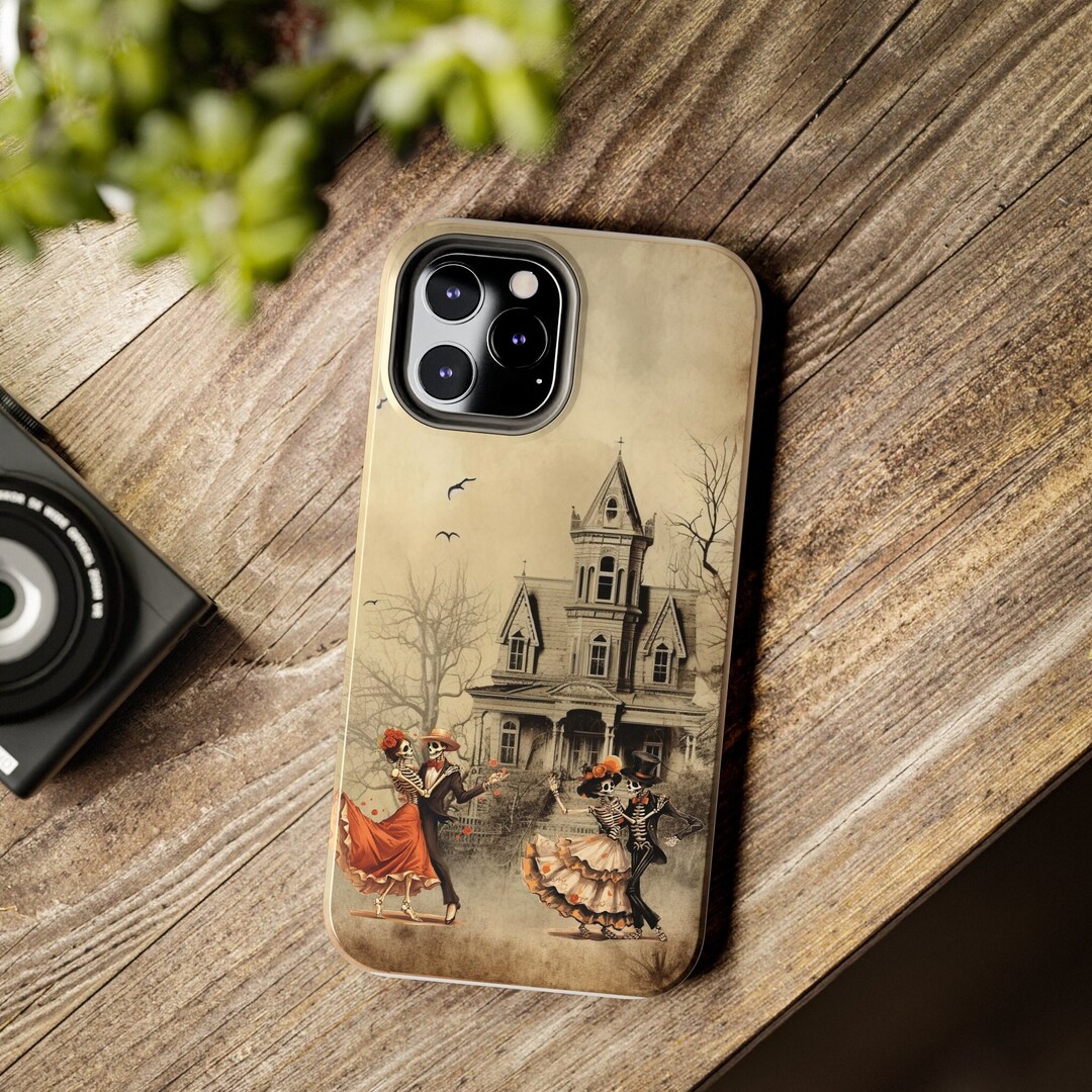Vintage Dancing Skeletons iPhone Tough Phone Cases, Halloween Phone ...