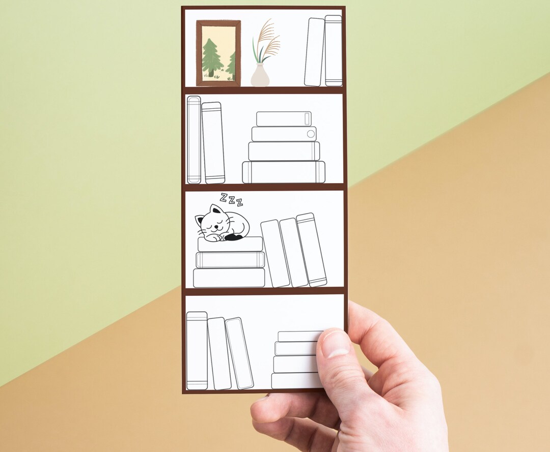 Book Tracker Bookmark, Printable Bookmark, Bookshelf Boomark, Digital ...