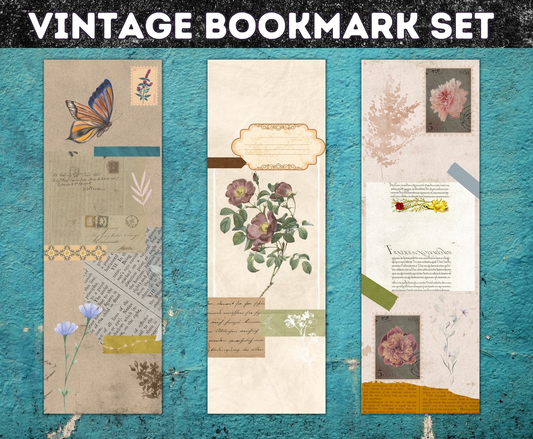 Vintage Bookmark Antique Bookmark Printable Bookmarks Set of - Etsy UK