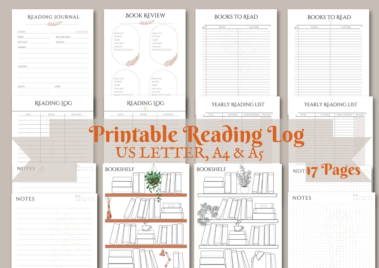 Printable Reading Planner, Book Lovers Planner, Reading Log, Reading ...