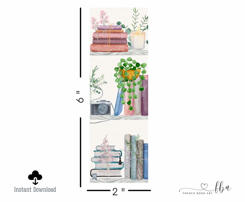 Printable Bookmarks Set, Bookshelf Bookmarks, Book Club Favors, Friend ...