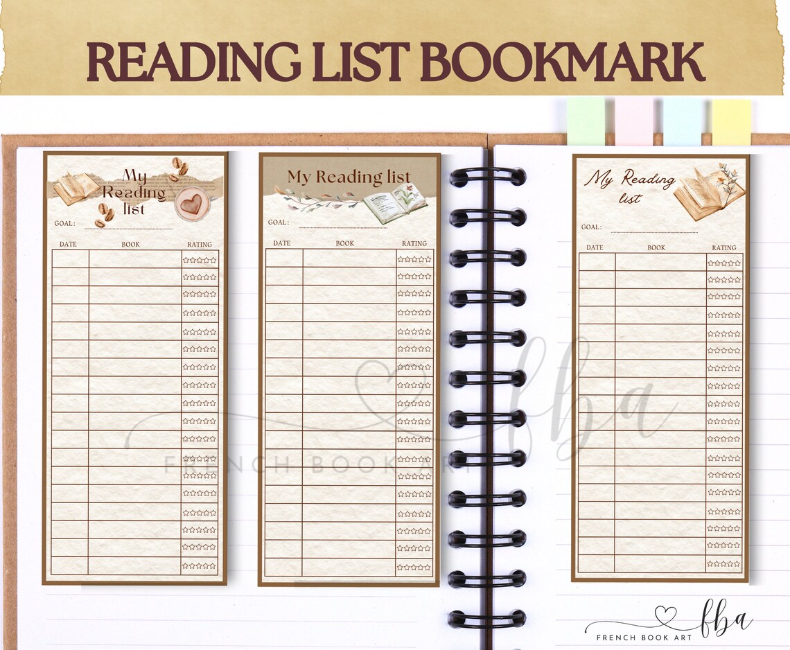 My Reading List Bookmark, Library Card, Book Lovers Gifts, Printable ...