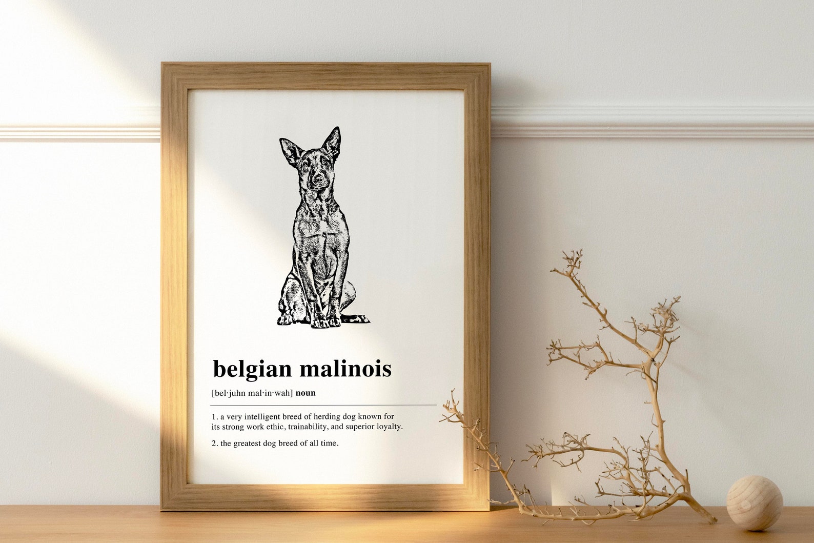 Belgian Malinois Definition Printable Wall Art, Belgian Malinois Gift ...
