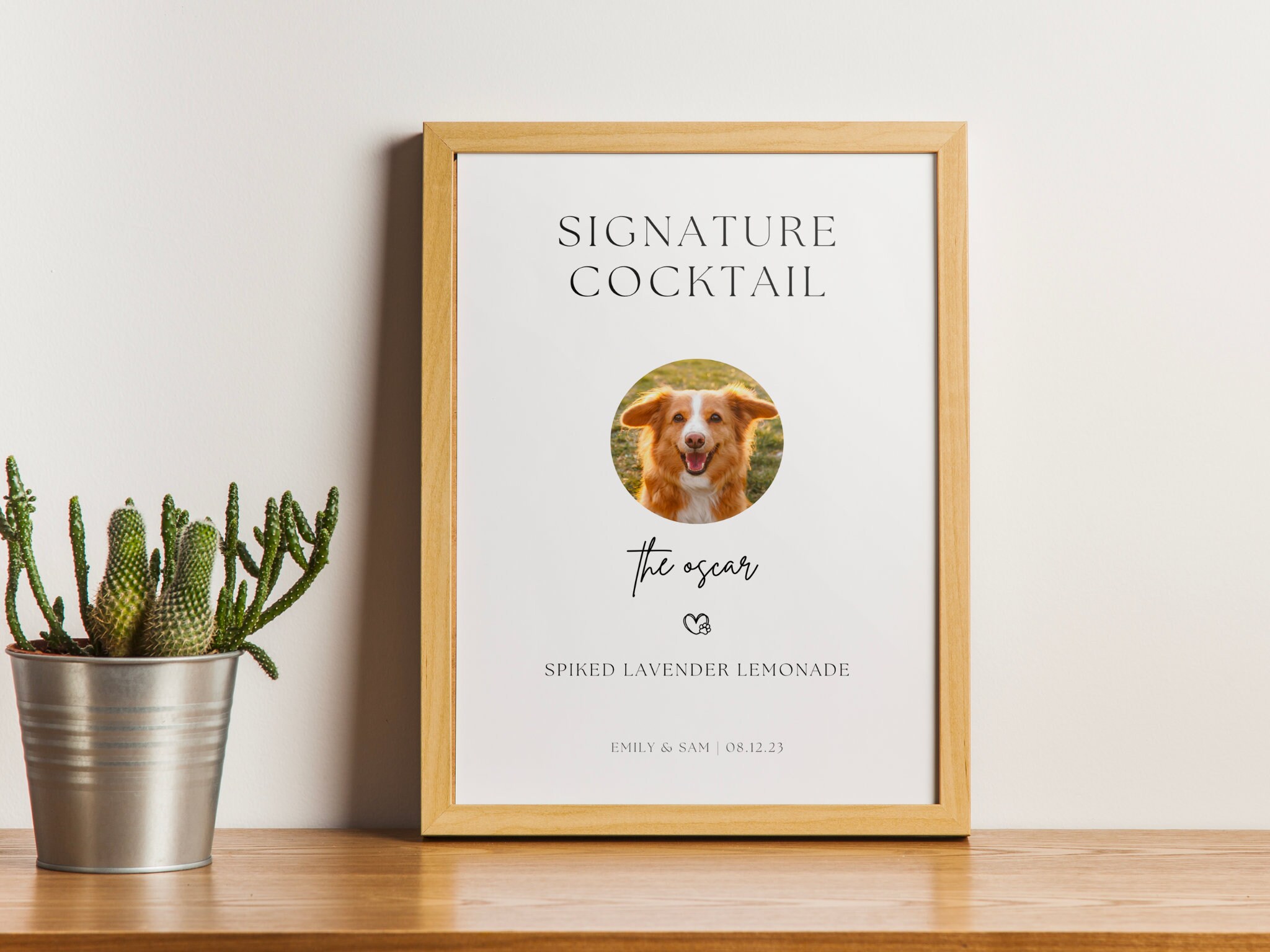 Dog Signature Drink Sign, Printable Pet Signature Cocktail Sign ...