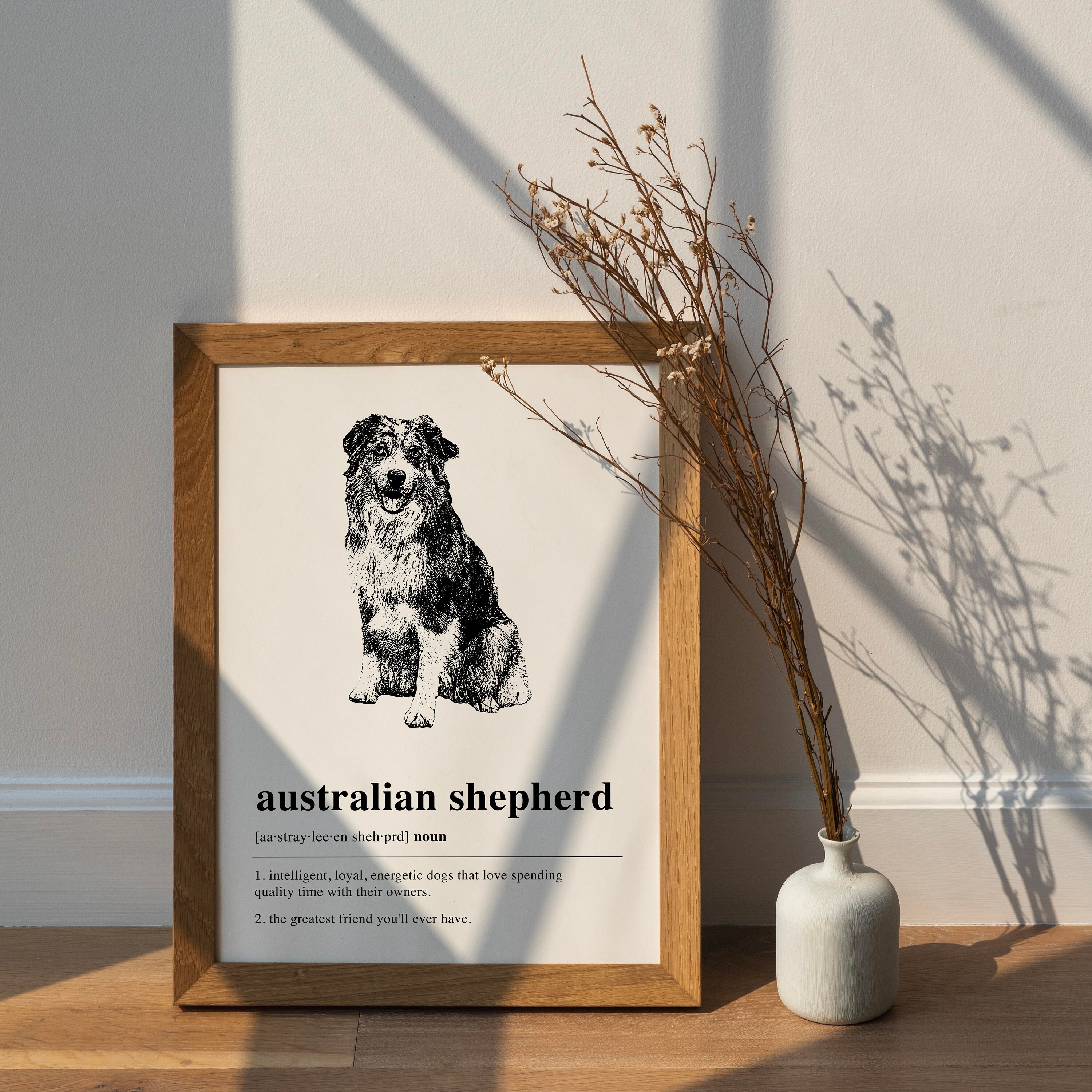 Australian Shepherd Printable Wall Art Dog Lover Gift Dog - Etsy