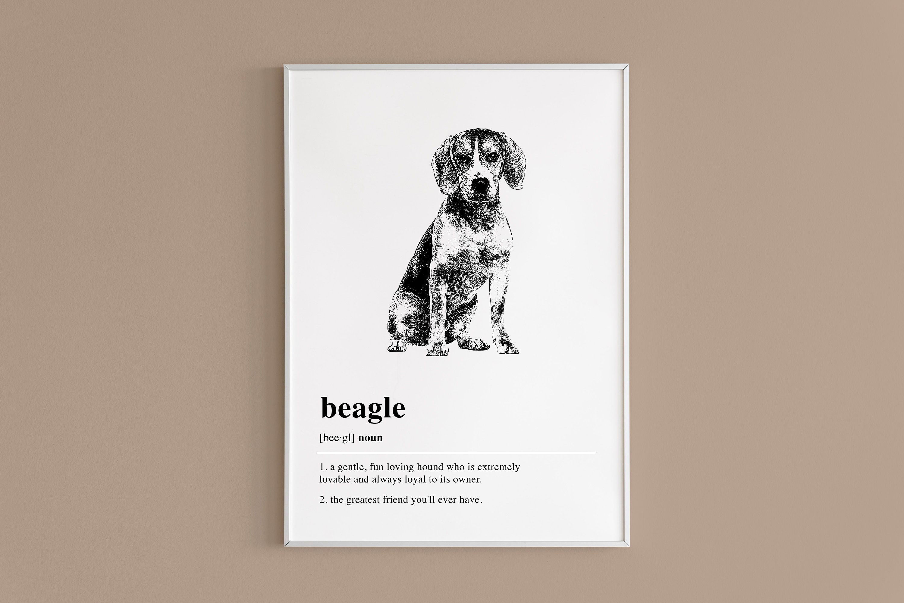 Beagle Definition Printable Wall Art | Beagle Gift | Dog Lover Gift ...