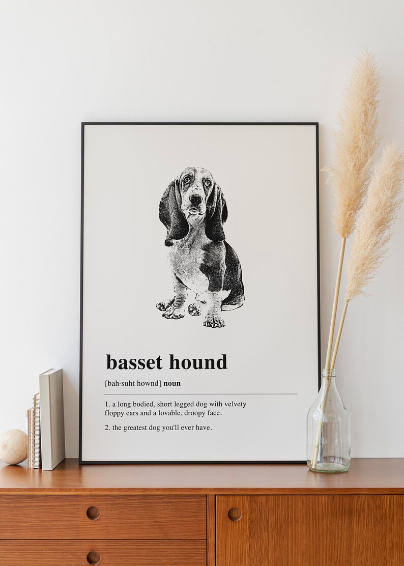 Basset Hound Definition Printable Art | Basset Hound Gift | Basset ...