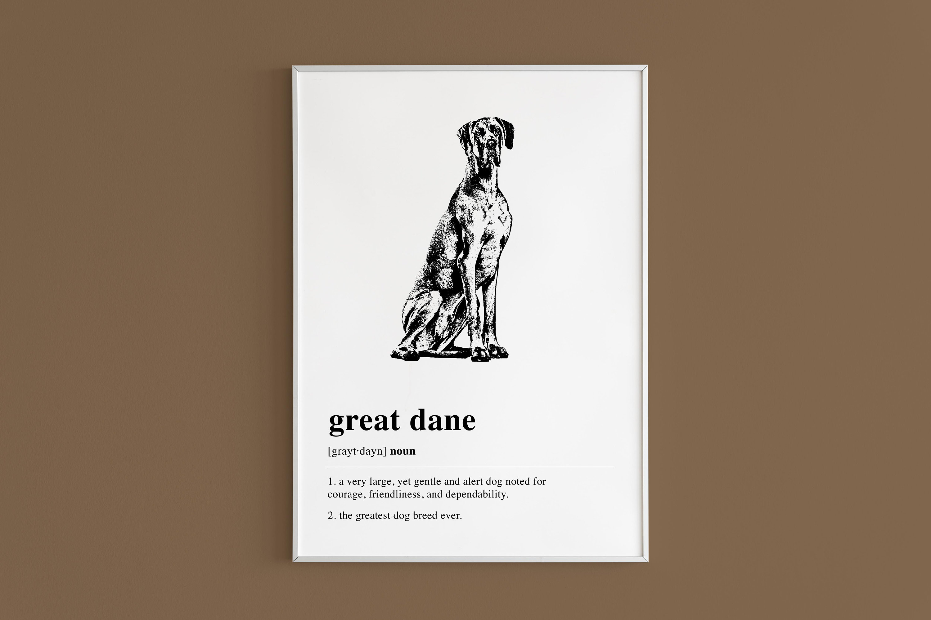 Great Dane Definition Printable Wall Art, Great Dane Gift, Great Dane ...