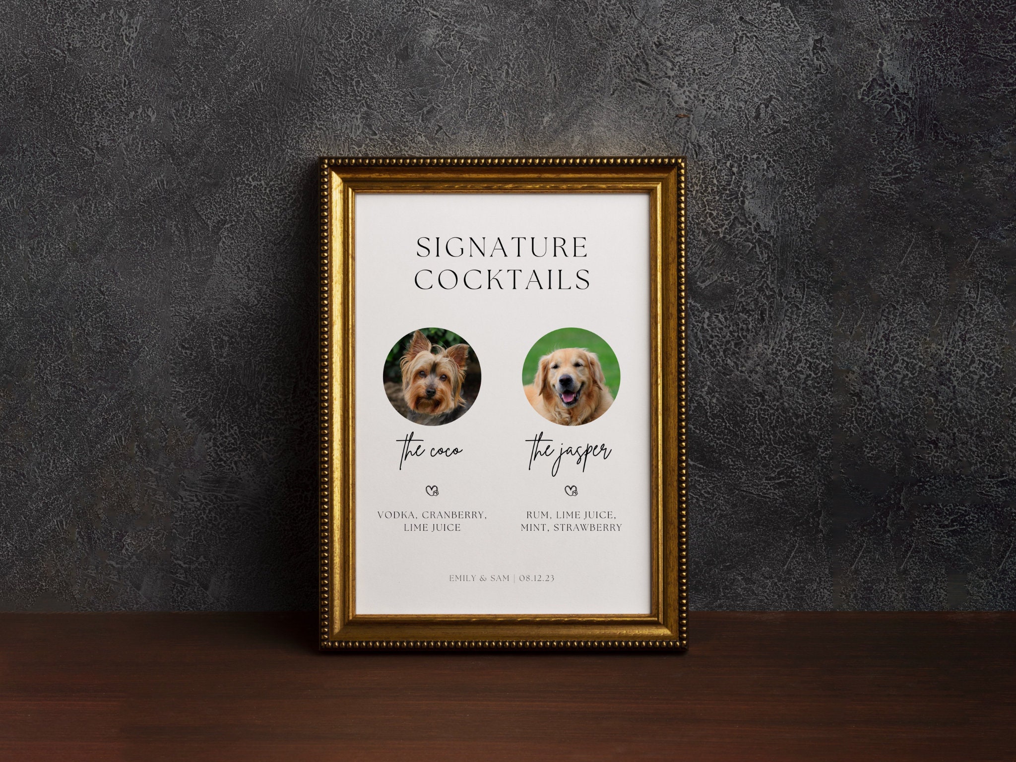 Dog Signature Drink Sign, Printable Pet Signature Cocktail Sign ...