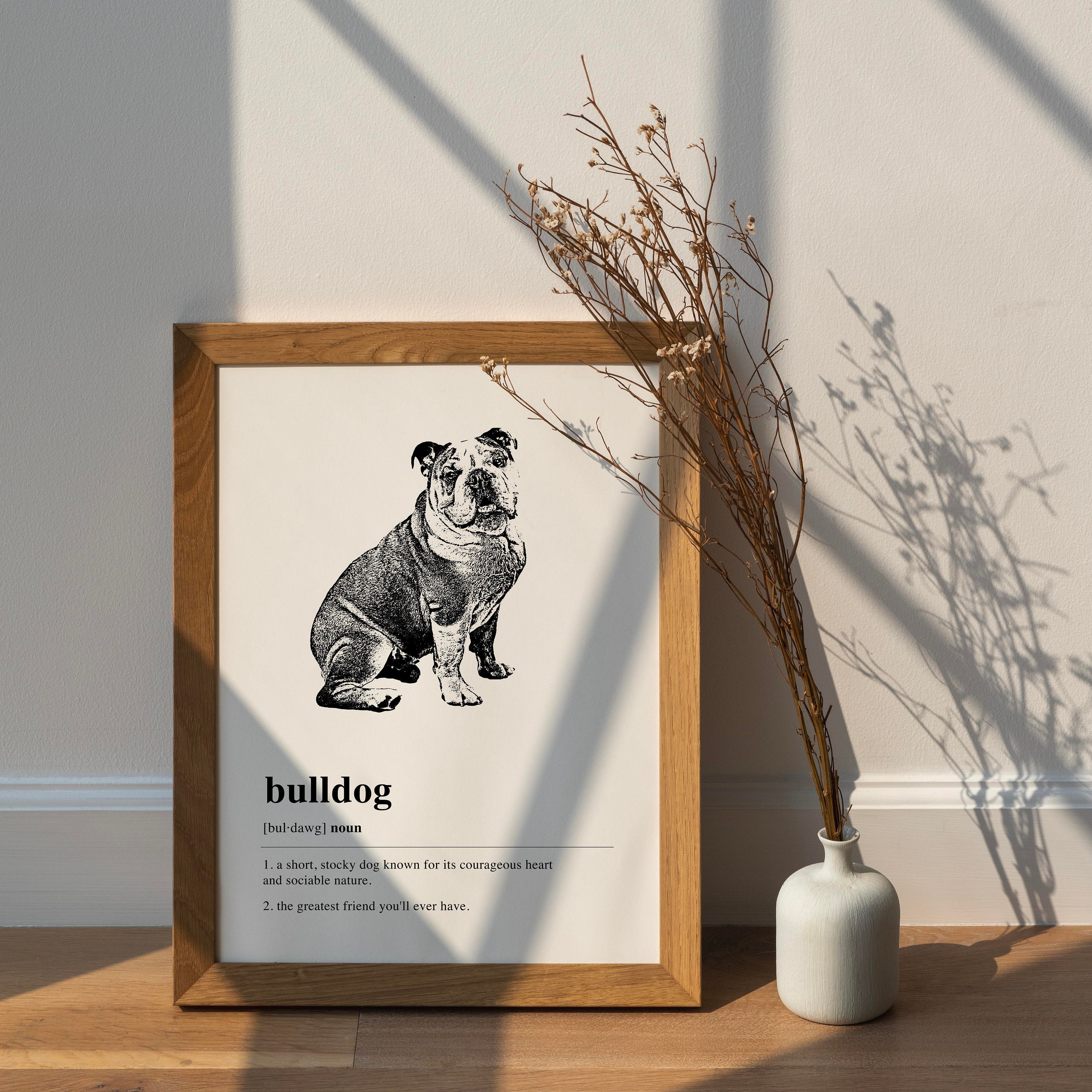 Bulldog Definition Printable Wall Art | Bulldog Gift | Bulldog Print ...