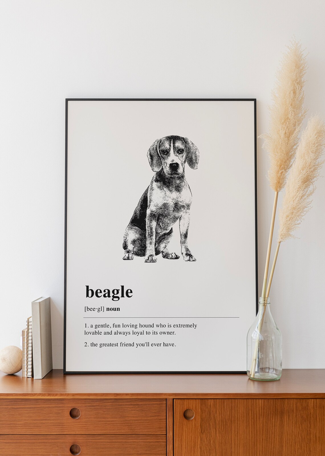 Beagle Definition Printable Wall Art Beagle Gift Dog Lover Gift Dog Art ...