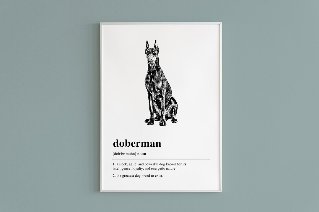 Doberman Definition Printable Wall Art | Doberman Gift | Doberman Print ...
