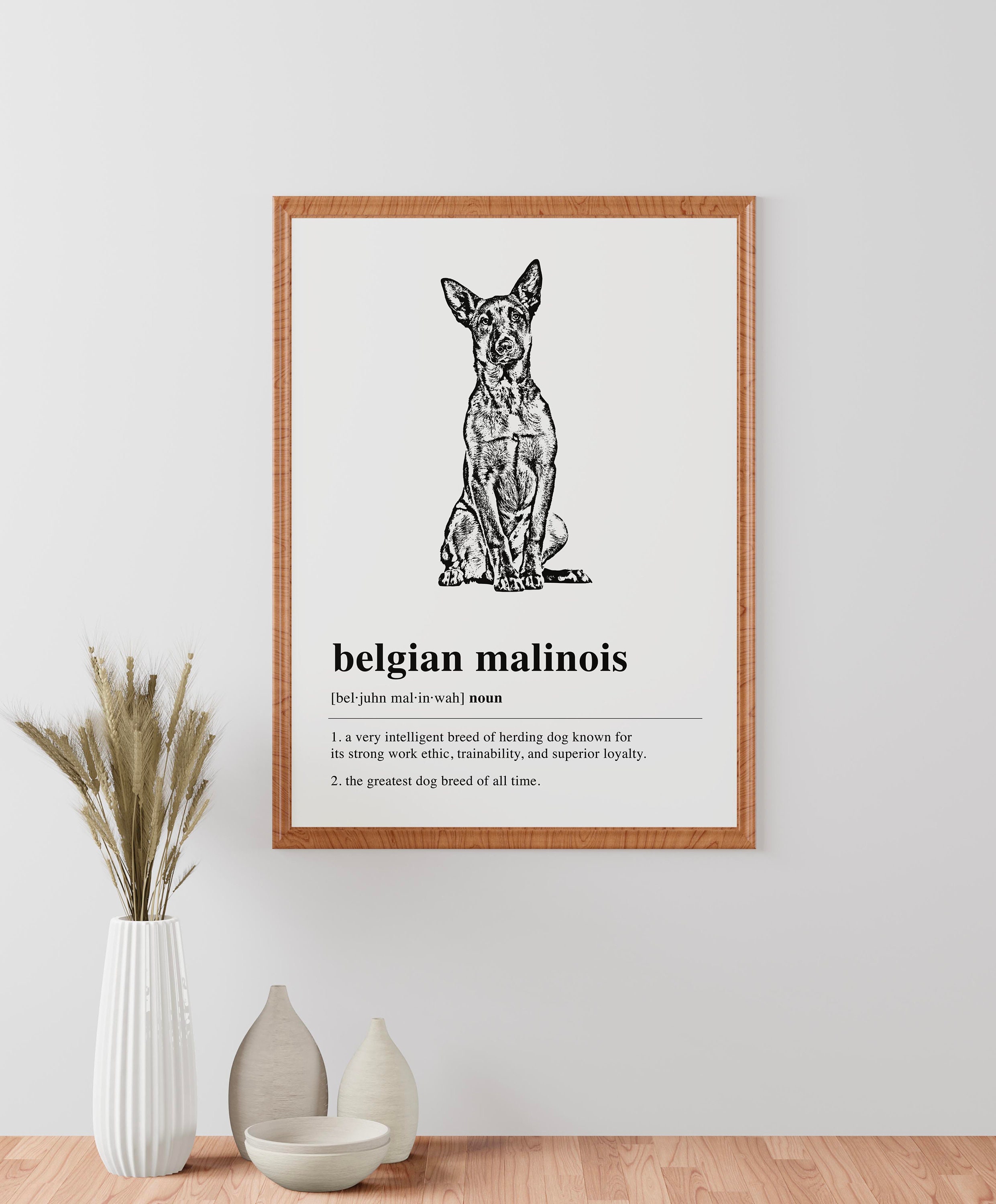 Belgian Malinois Definition Printable Wall Art, Belgian Malinois Gift ...