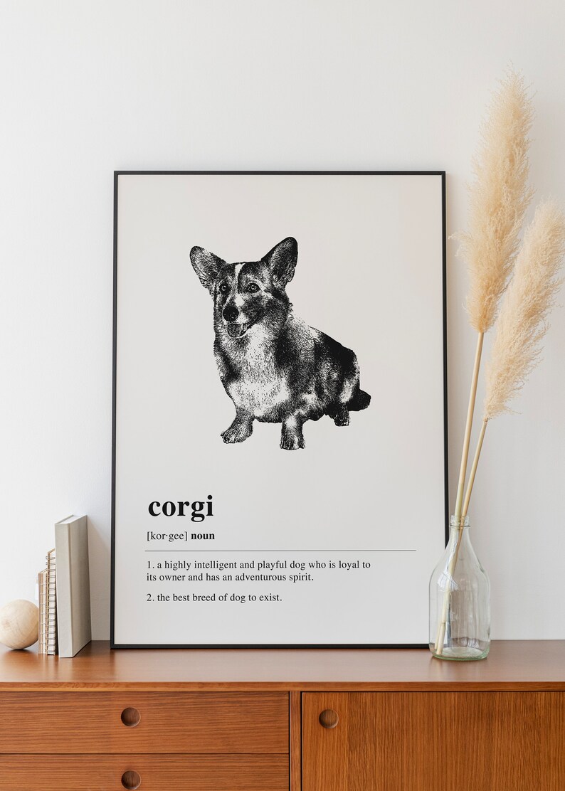 Corgi Definition Printable Wall Art | Corgi Gift | Dog Lover Gift | Dog ...
