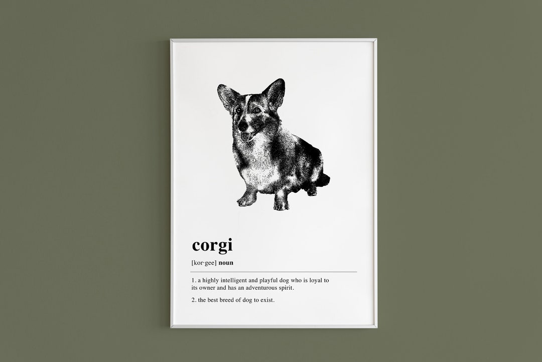 Corgi Definition Printable Wall Art | Corgi Gift | Dog Lover Gift | Dog ...