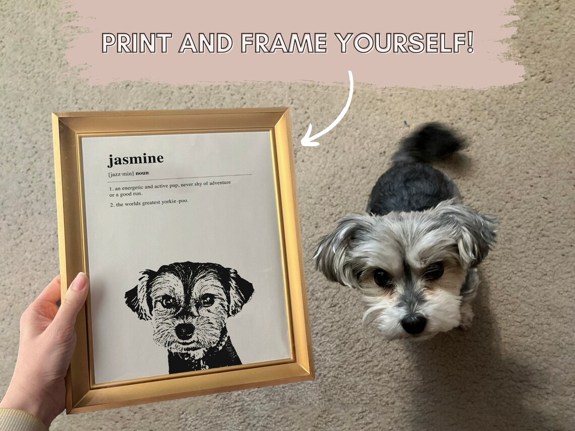 Custom Pet Portrait, Dog Print, Personalized Dog Art, Dog Portrait From ...