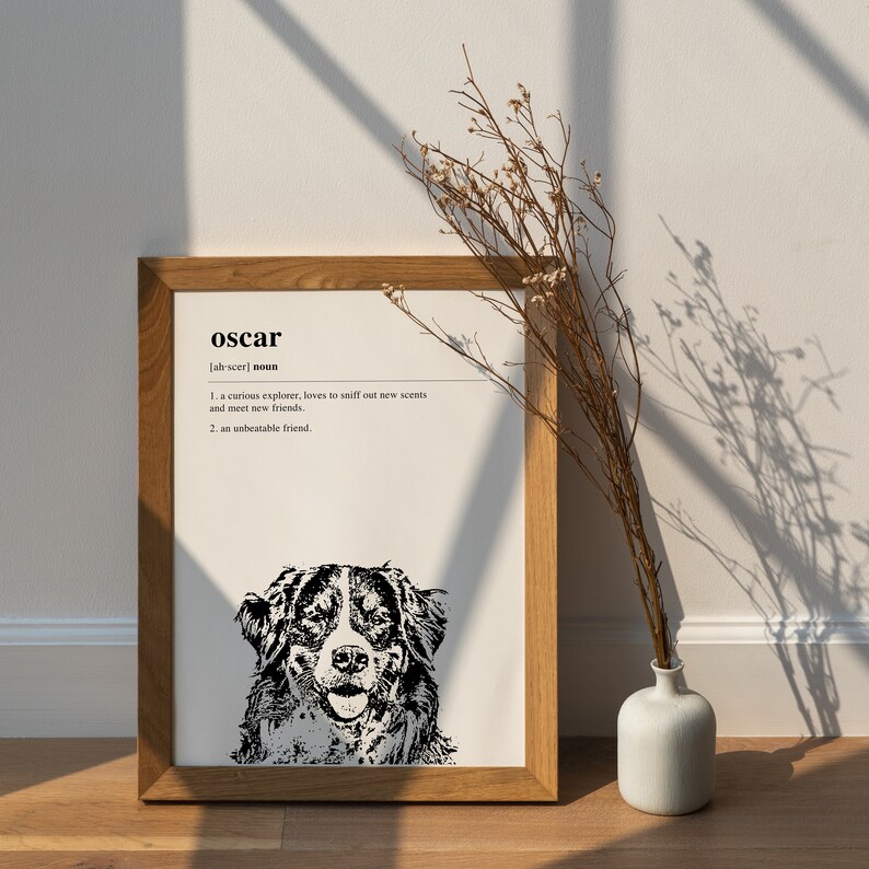 Custom Pet Portrait, Dog Print, Personalized Dog Art, Dog Portrait From ...