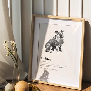 Bulldog Definition Printable Wall Art | Bulldog Gift | Bulldog Print ...