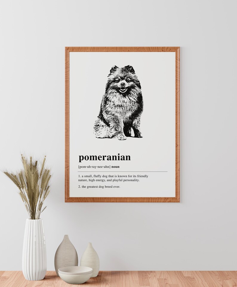Pomeranian Definition Printable Wall Art | Pomeranian Gift | Pomeranian ...