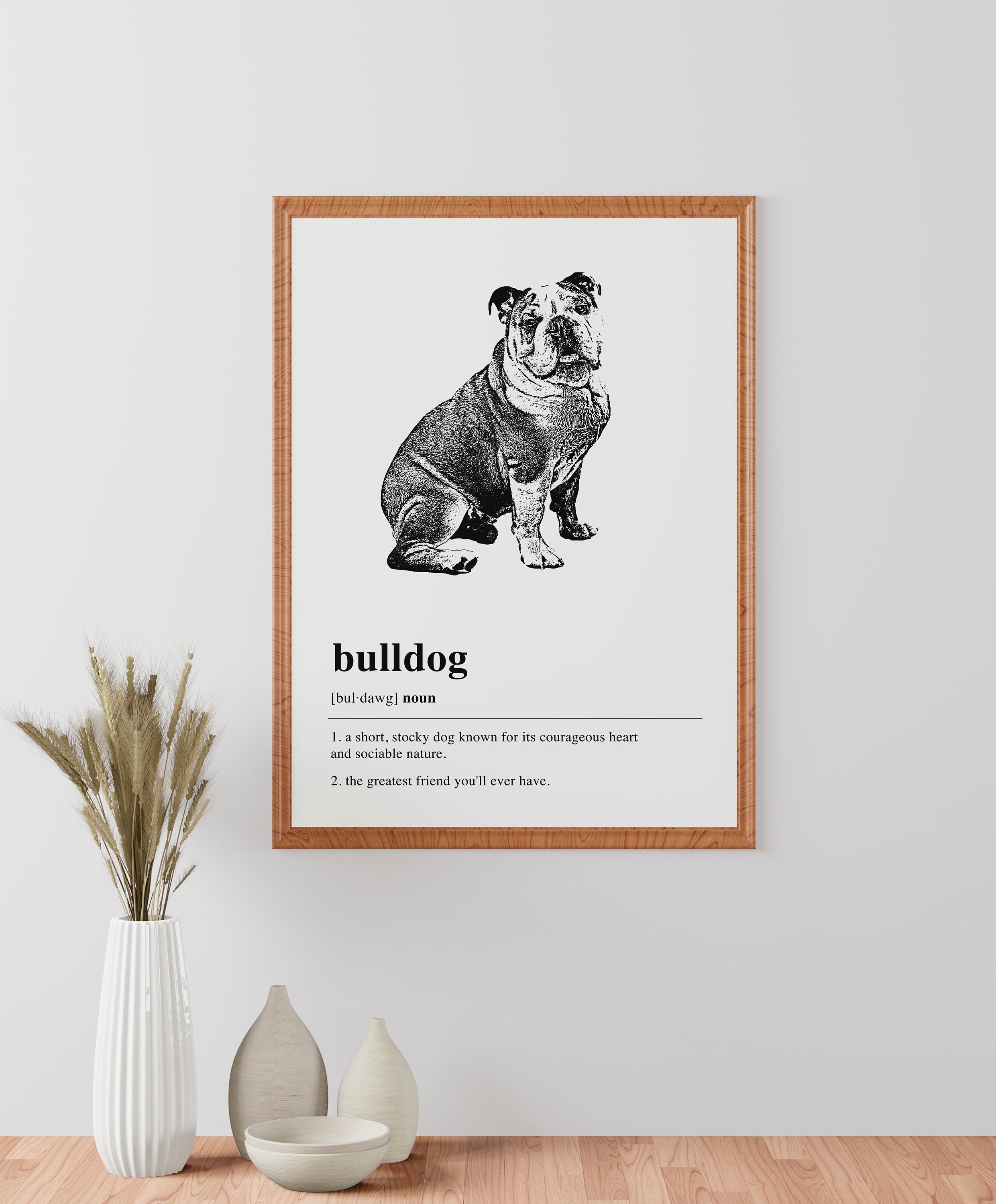 Bulldog Definition Printable Wall Art | Bulldog Gift | Bulldog Print ...