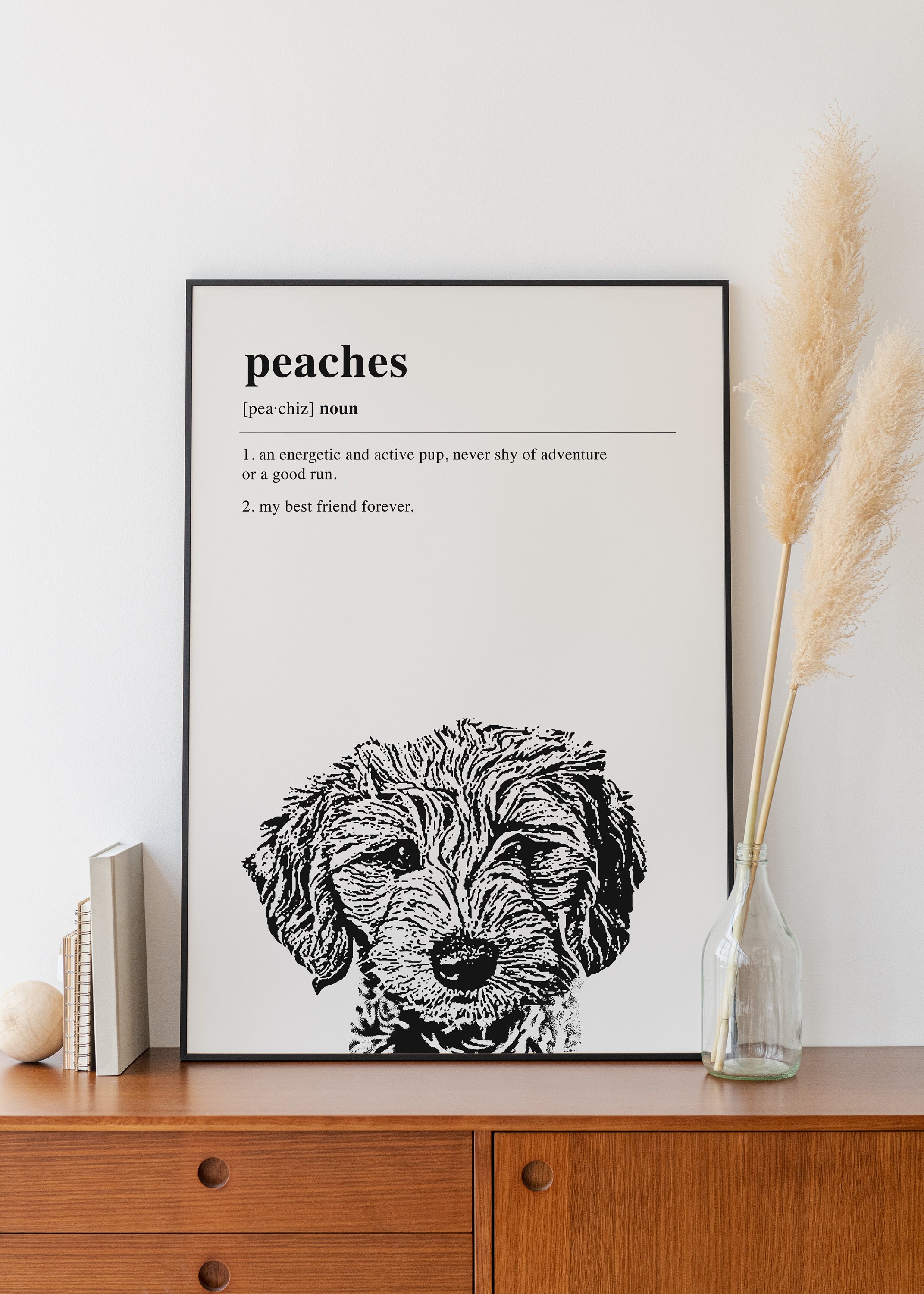 Custom Pet Portrait, Dog Print, Personalized Dog Art, Dog Portrait From ...