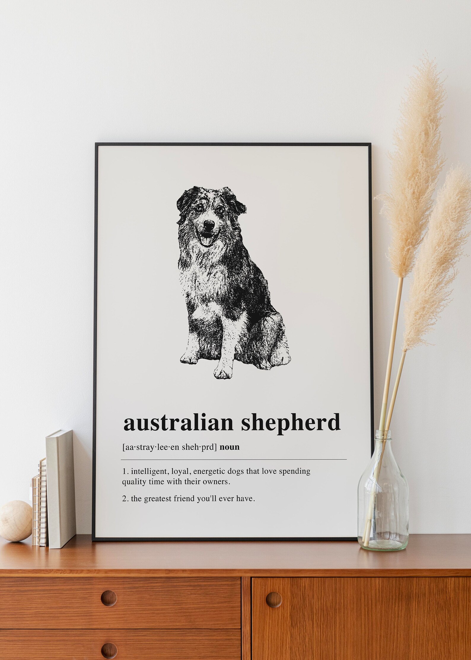 Australian Shepherd Printable Wall Art Dog Lover Gift Dog - Etsy