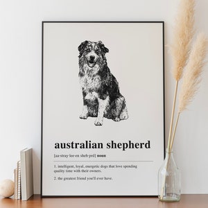 Australian Shepherd Printable Wall Art | Dog Lover Gift | Dog Art | Dog ...