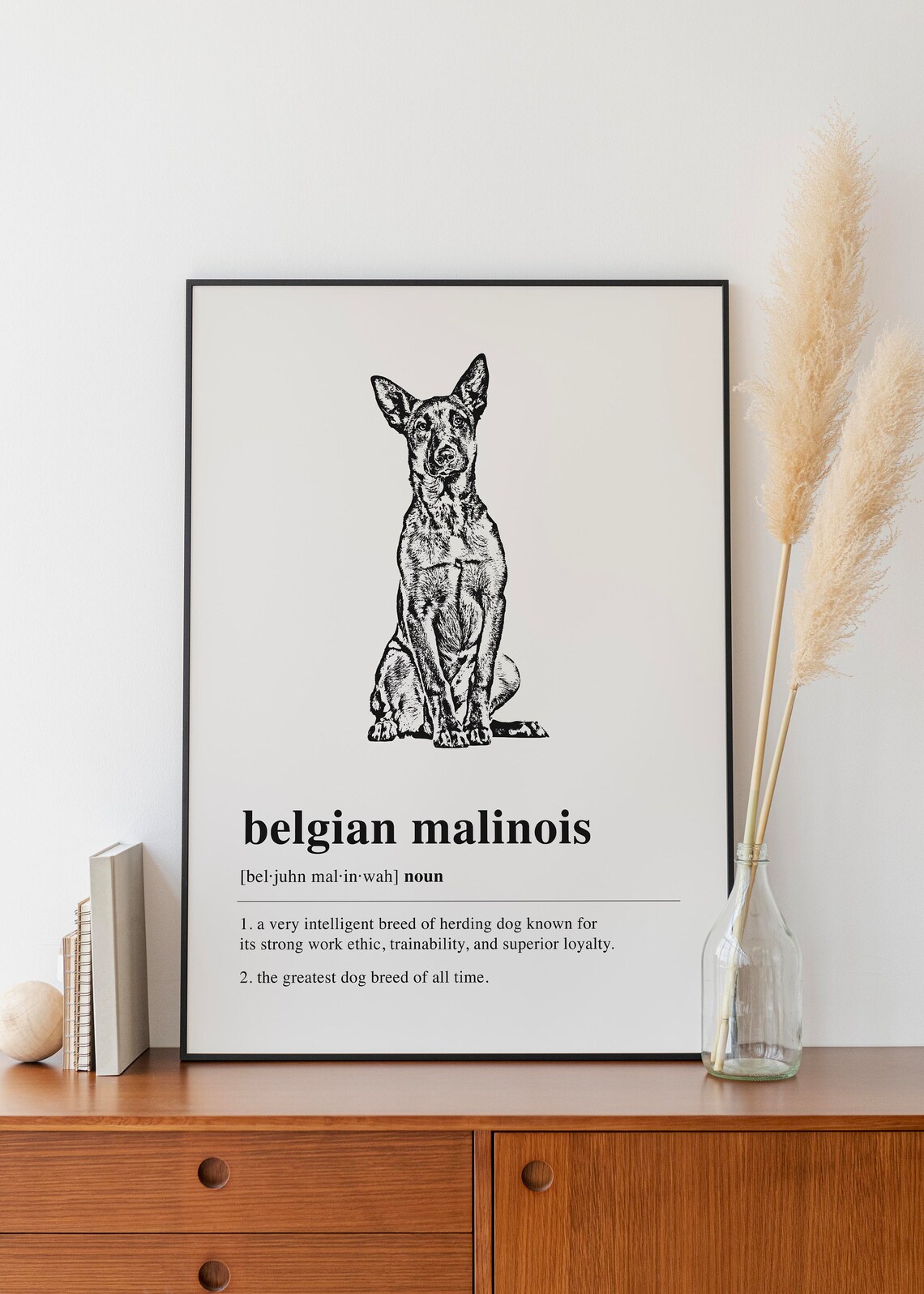 Belgian Malinois Definition Printable Wall Art, Belgian Malinois Gift ...