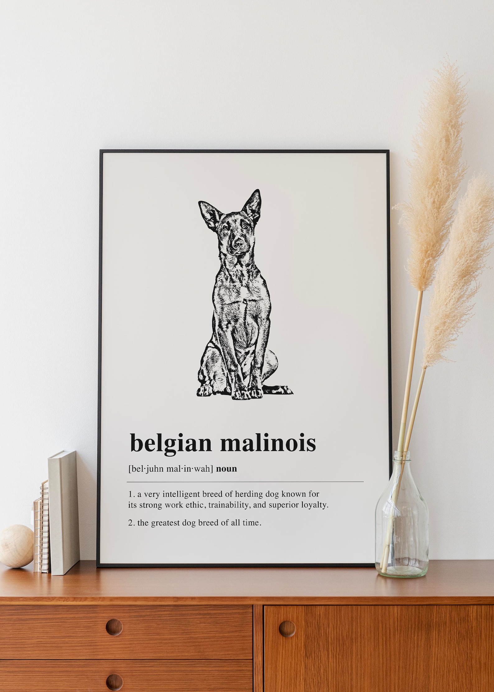 Belgian Malinois Definition Printable Wall Art, Belgian Malinois Gift ...