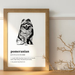 Pomeranian Definition Printable Wall Art | Pomeranian Gift | Pomeranian ...