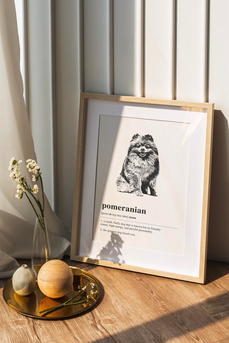Pomeranian Definition Printable Wall Art | Pomeranian Gift | Pomeranian ...
