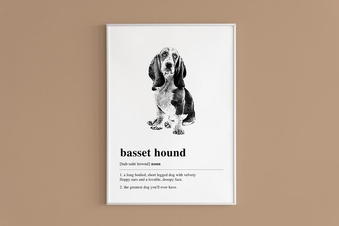 Basset Hound Definition Printable Art | Basset Hound Gift | Basset ...