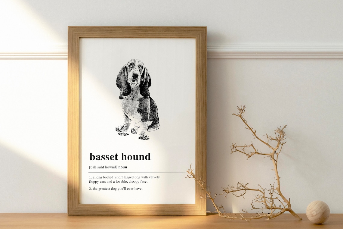 Basset Hound Definition Printable Art | Basset Hound Gift | Basset ...