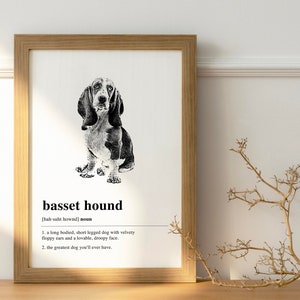 Basset Hound Definition Printable Art | Basset Hound Gift | Basset ...