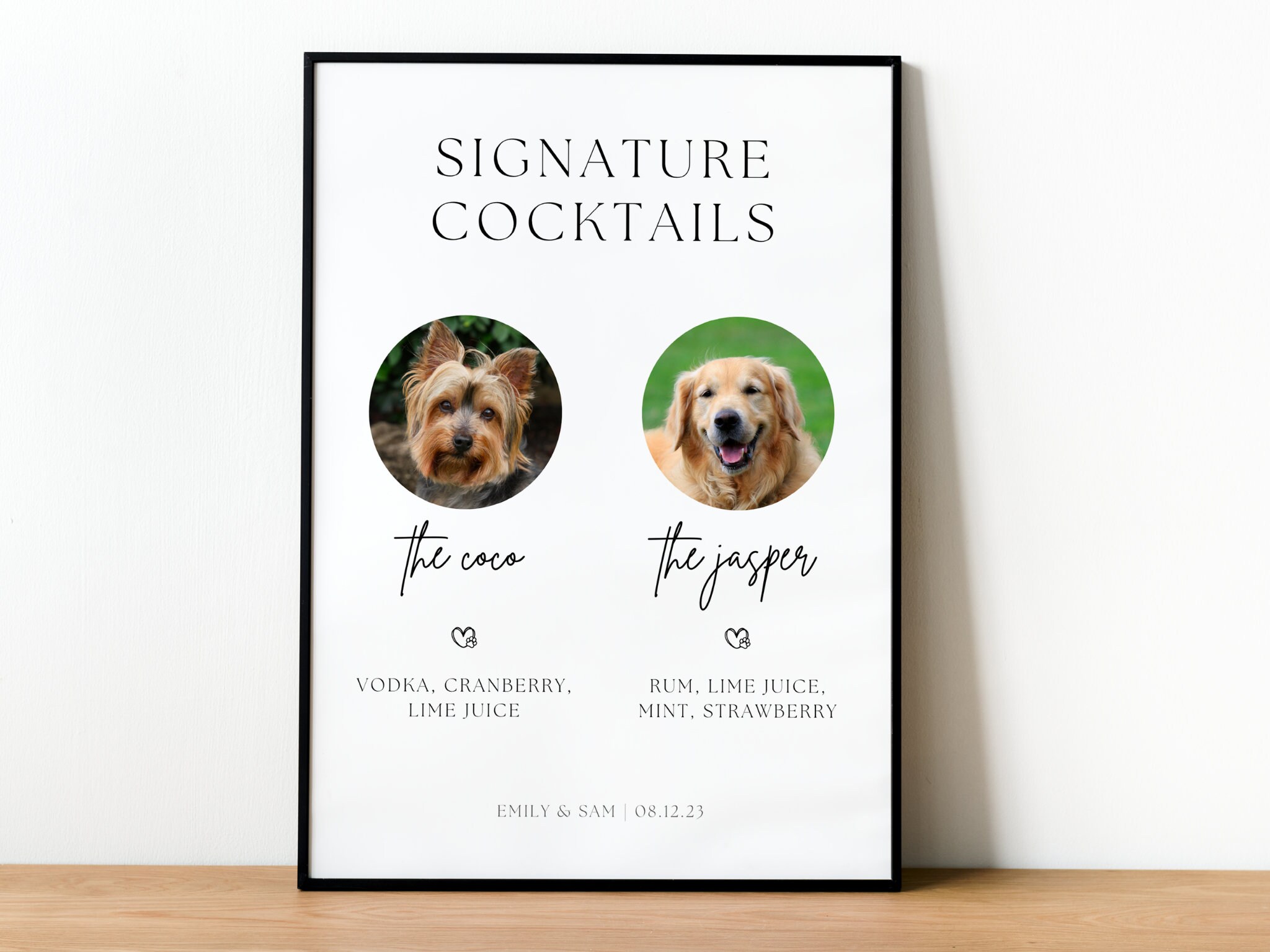 Dog Signature Drink Sign, Printable Pet Signature Cocktail Sign ...