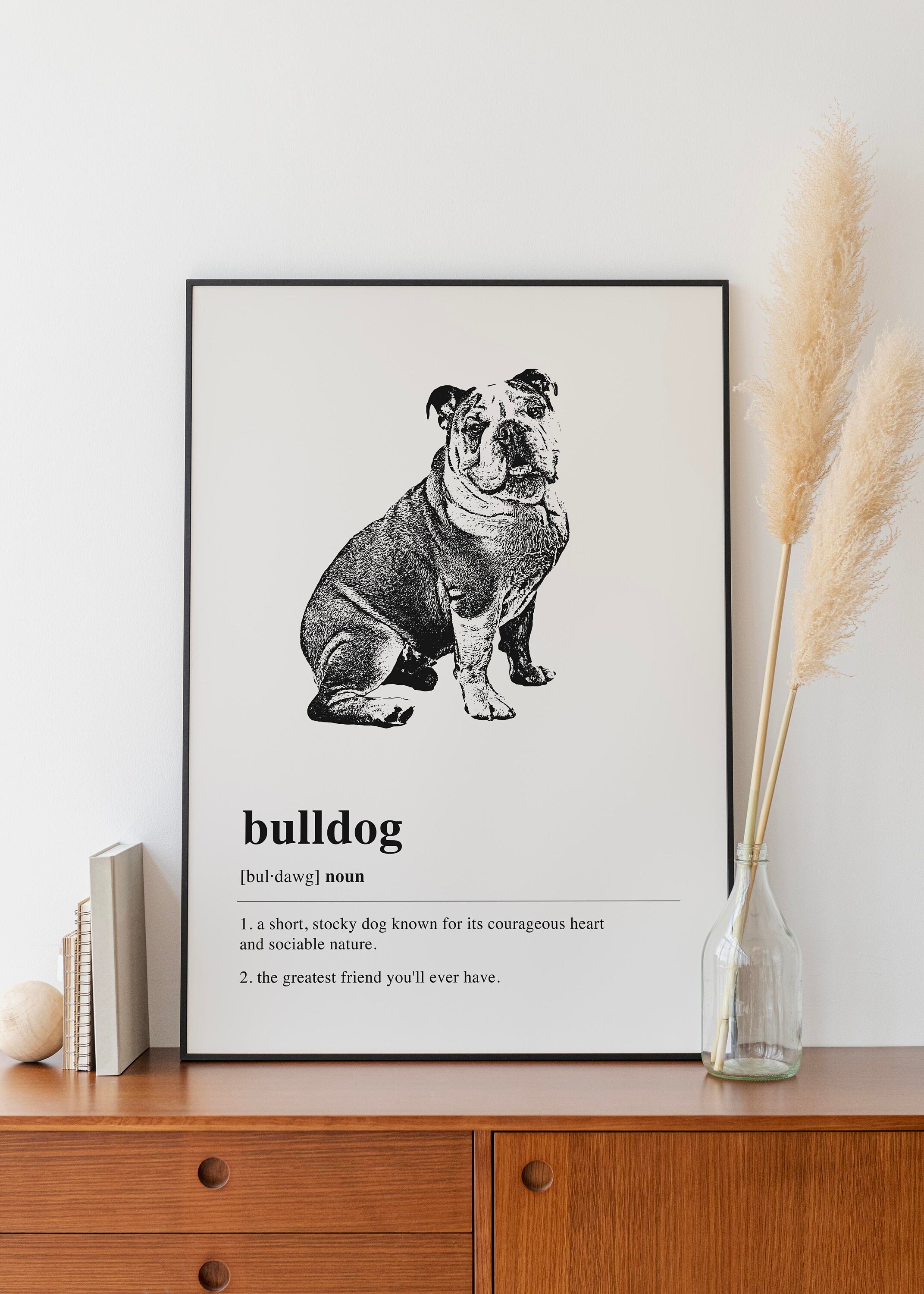Bulldog Definition Printable Wall Art | Bulldog Gift | Bulldog Print ...