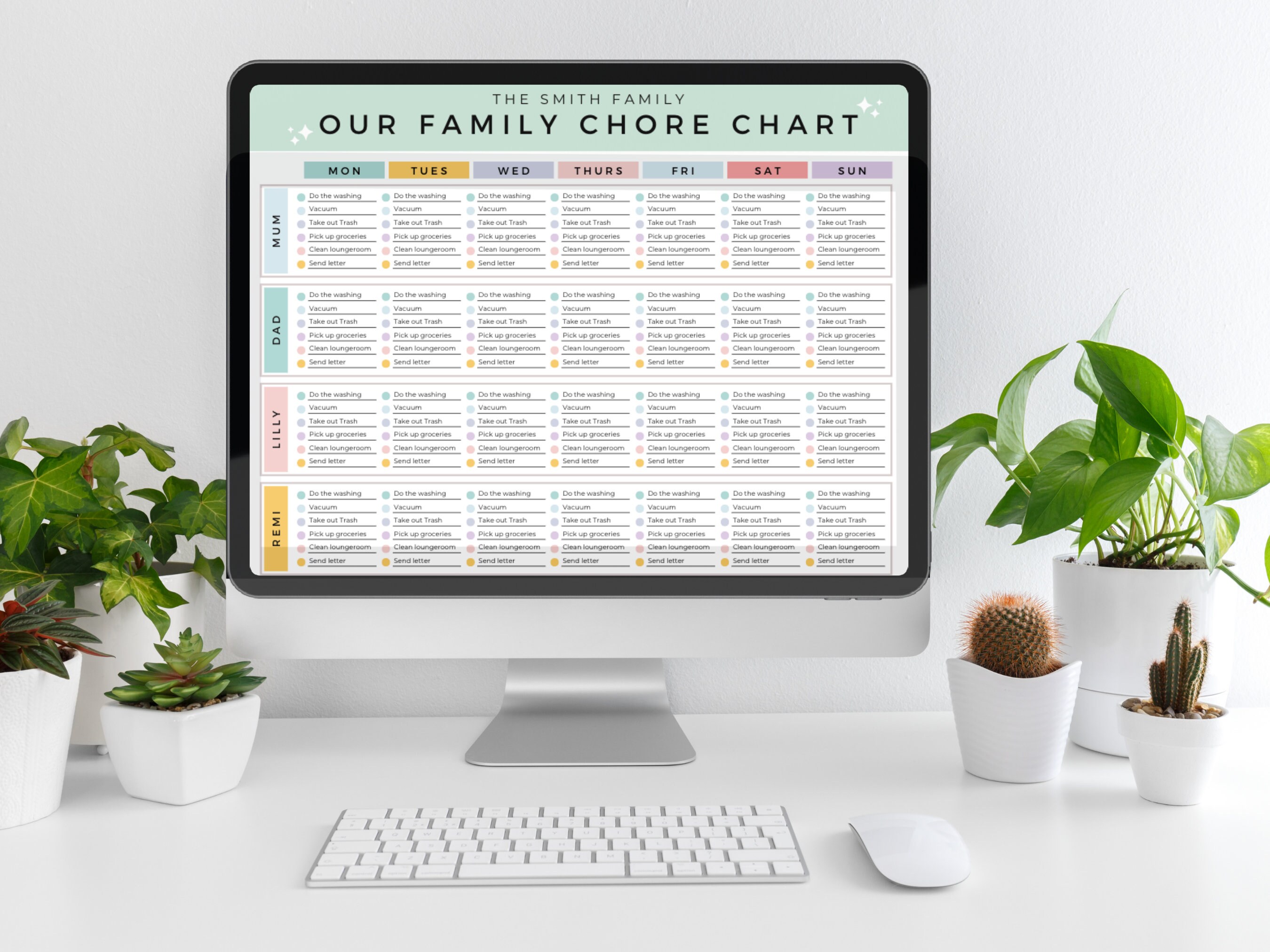 Chore chart printable family chore chart chore chart for - Etsy México