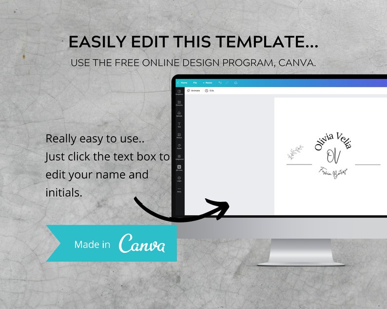 DIY Logo Design, Text Logo, Modern Logo, Signature Logo, Editable Canva ...