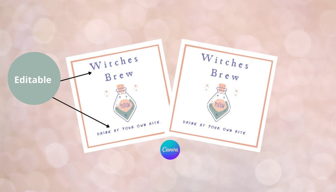 Witches Brew - Digital Tag Marketing - Instant Download - Editable ...