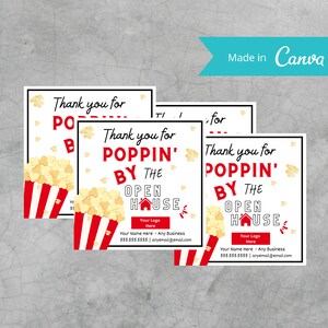 Thank You for Poppin' by the Open House Realtor Gift Tag, Popping by ...