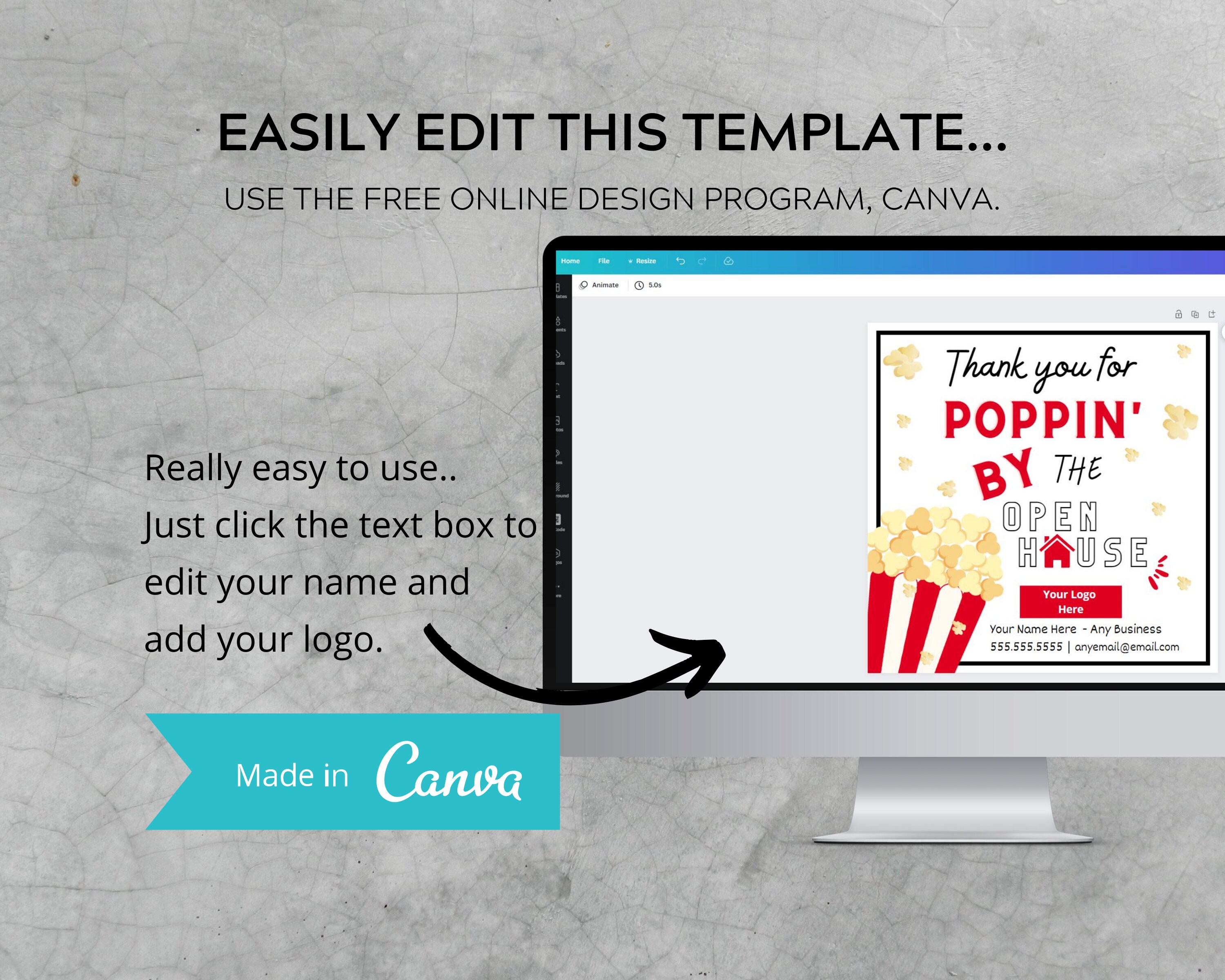 Thank You for Poppin' by the Open House Realtor Gift Tag, Popping by ...